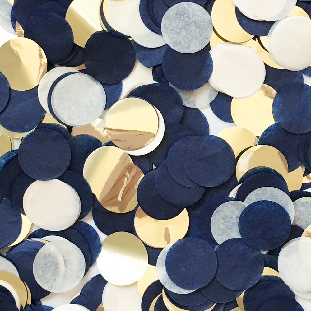 Confetti - Navy & Gold – Paperboy
